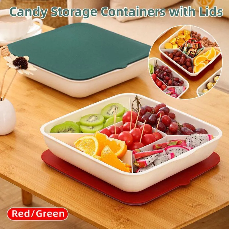 Plastic Fruit Plate Candy Box Dried Fruit Storage Box Snacks Nuts Tray ...